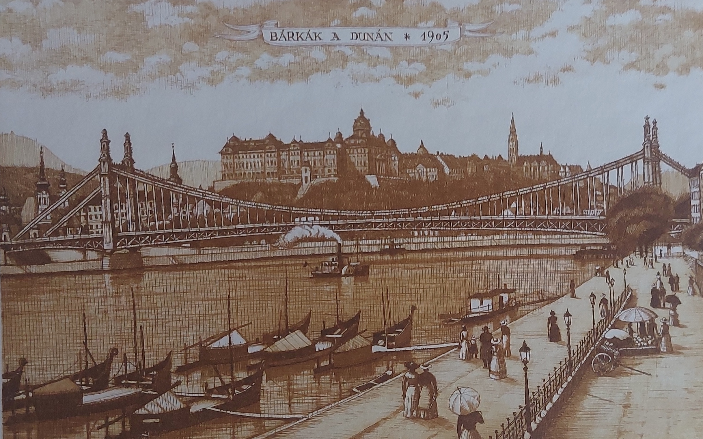 Gaál, Domokos - Barges on the Danube - Koller Gallery